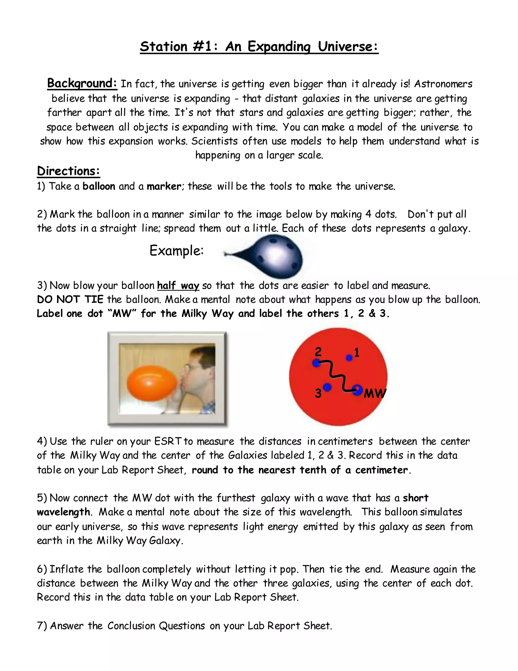 Big Bang Station Lab | DOCX