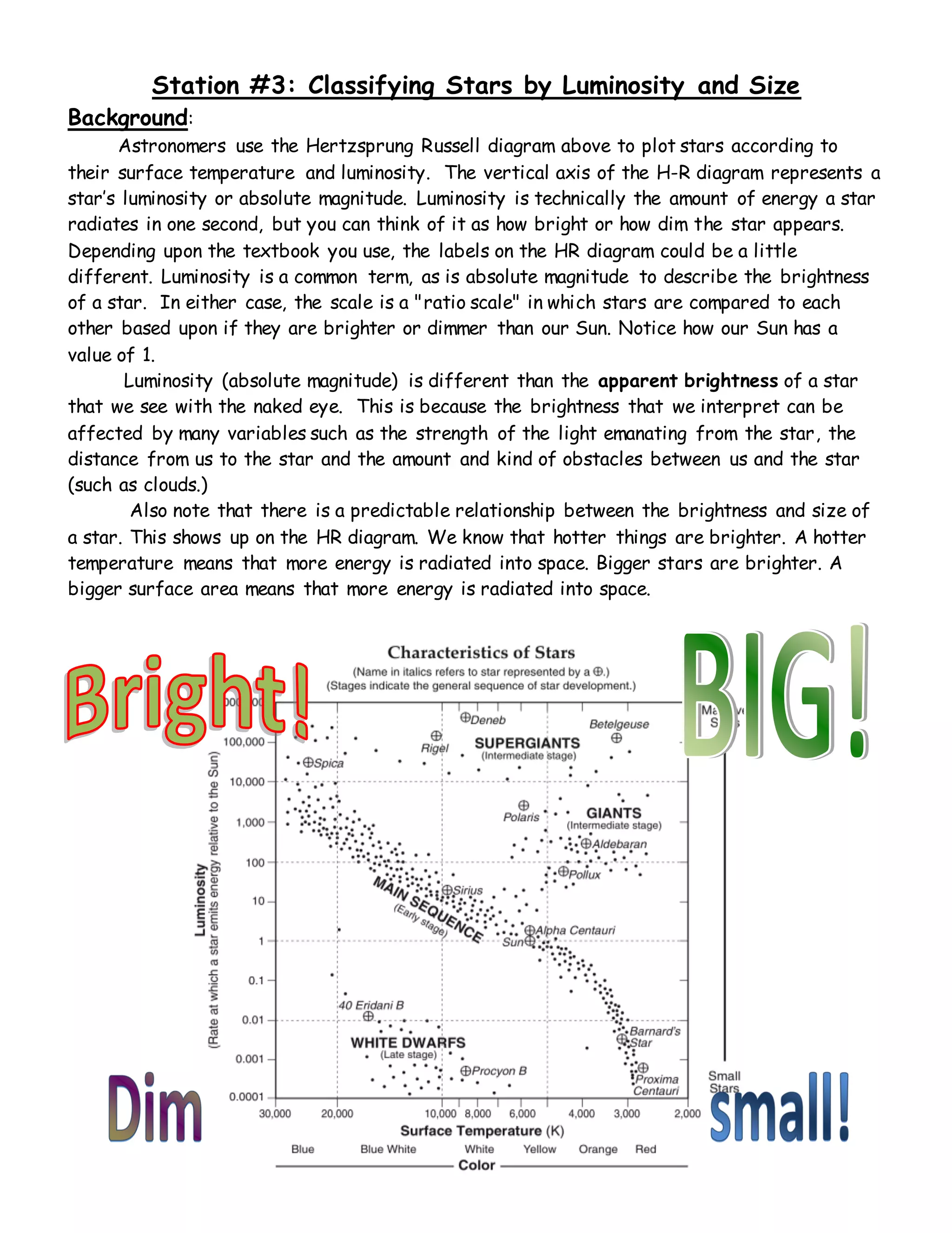 Life Cycle of Stars Stations | DOCX