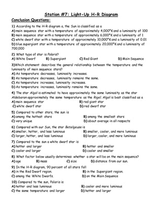 Life Cycle of Stars Stations | DOCX