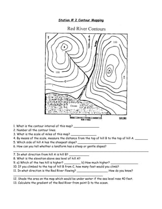 Simple Contour Map Worksheet