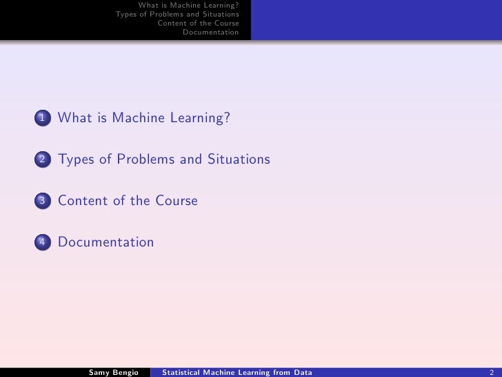 Statistical Machine Learning From Data Introduction To