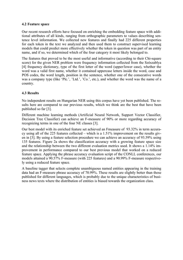 Statistical Named Entity Recognition For Hungarian Analysis Doc