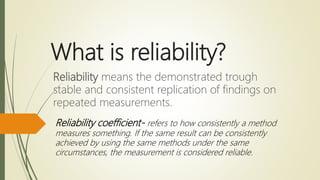 Four Methods in testing reliability | PPTX | Resume Writing and Advice ...