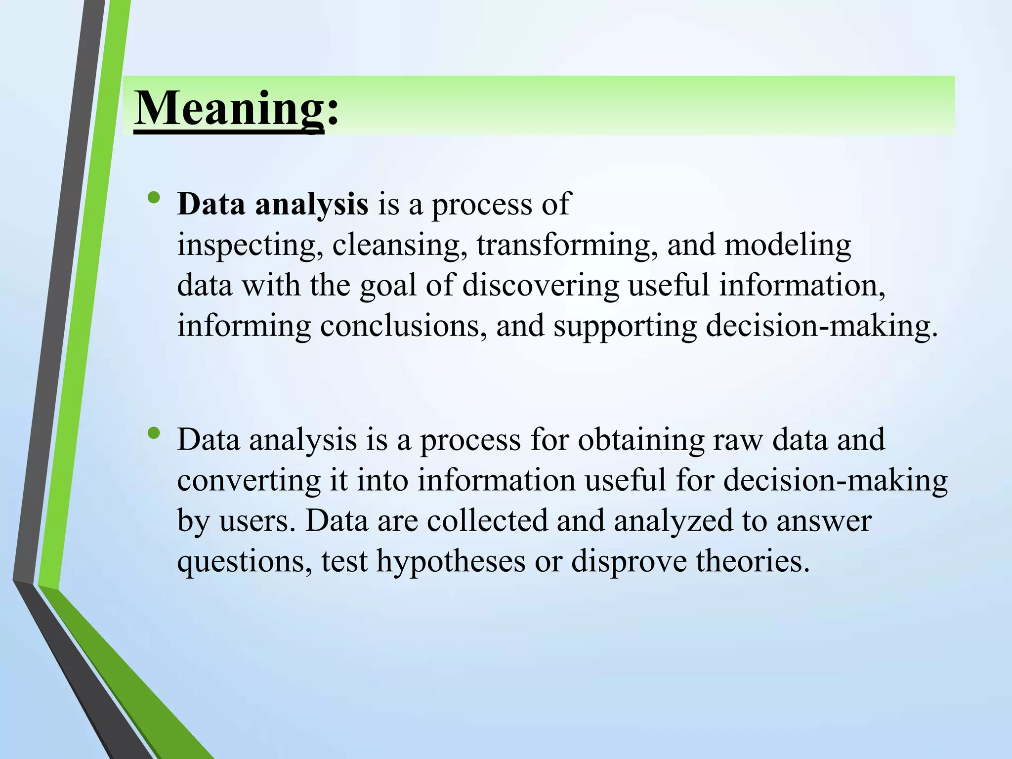 Statistical analysis, presentation on Data Analysis in Research. | PPTX