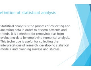 statistical analysis, analysis of statistical mechanism | PDF