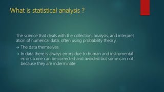 Statistical analysis & errors (lecture 3) | PPTX