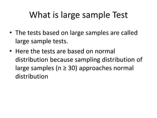 Statistical analysis for large sample | PPTX
