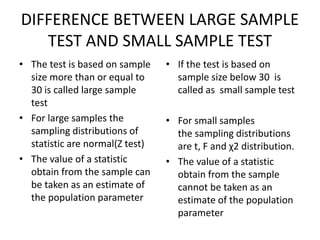 Statistical analysis for large sample | PPTX