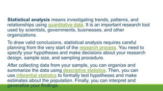 statistical analysis gr12.pptx lesson in research | PPT