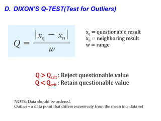 Statistical analysis in analytical chemistry | PPT