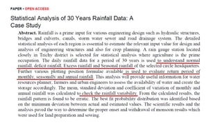 Statistical analysis of rainfall data | PDF