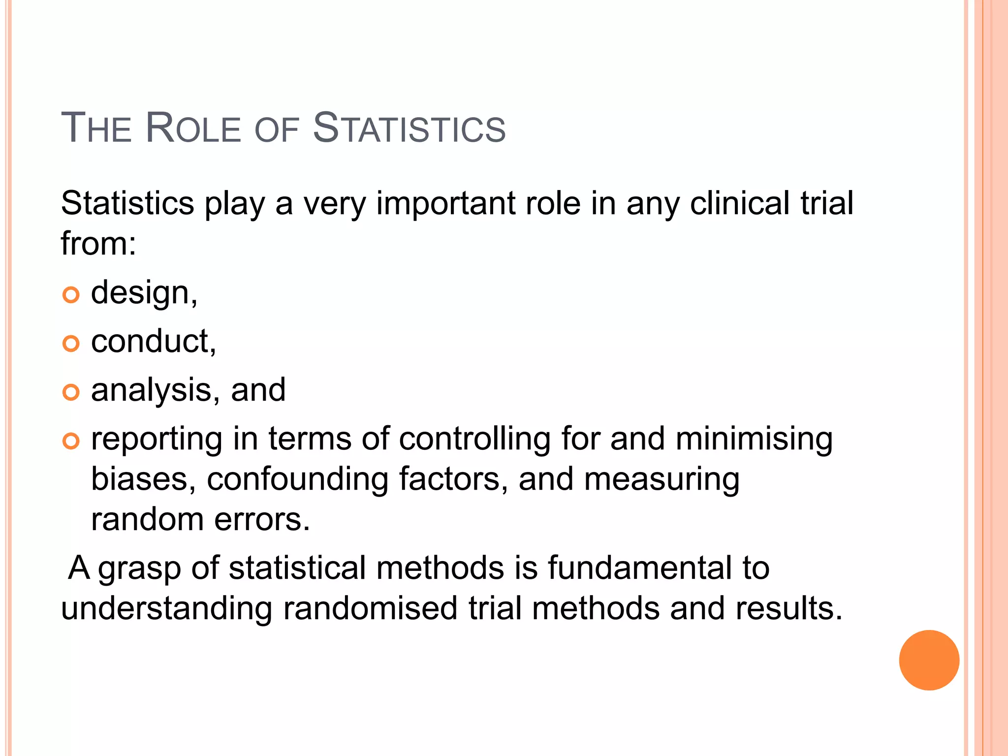 Statistical analysis of clinical data | PPTX