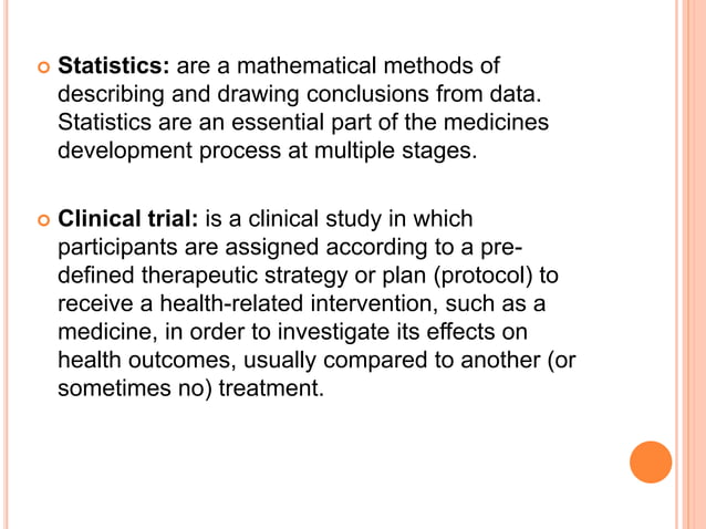 Statistical analysis of clinical data | PPTX