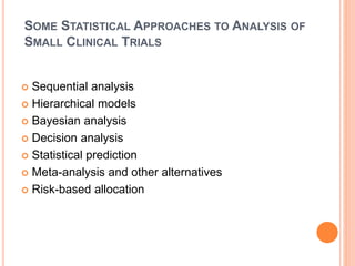Statistical analysis of clinical data | PPTX