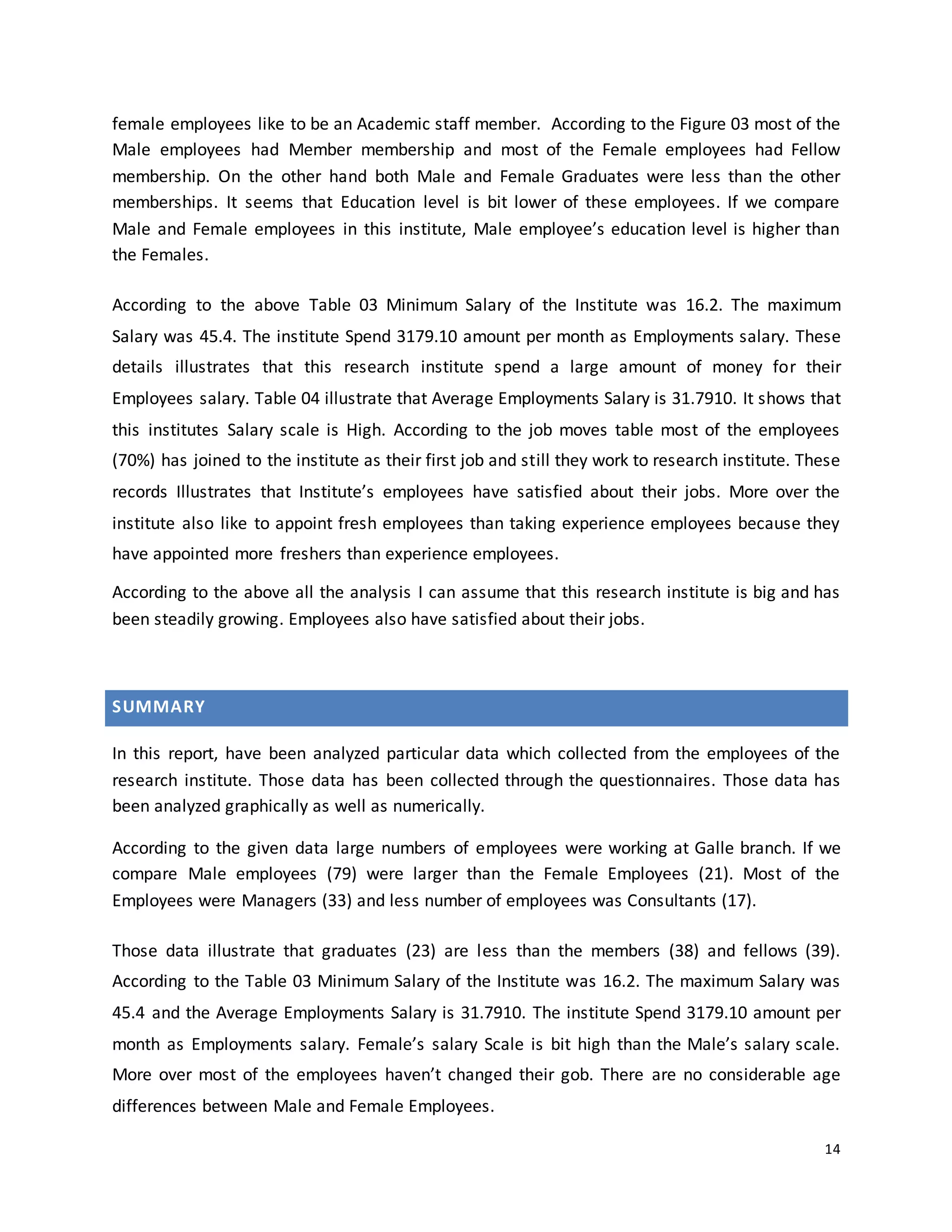 Statistical analysis of employees pattern1 | DOCX | Human Resources ...