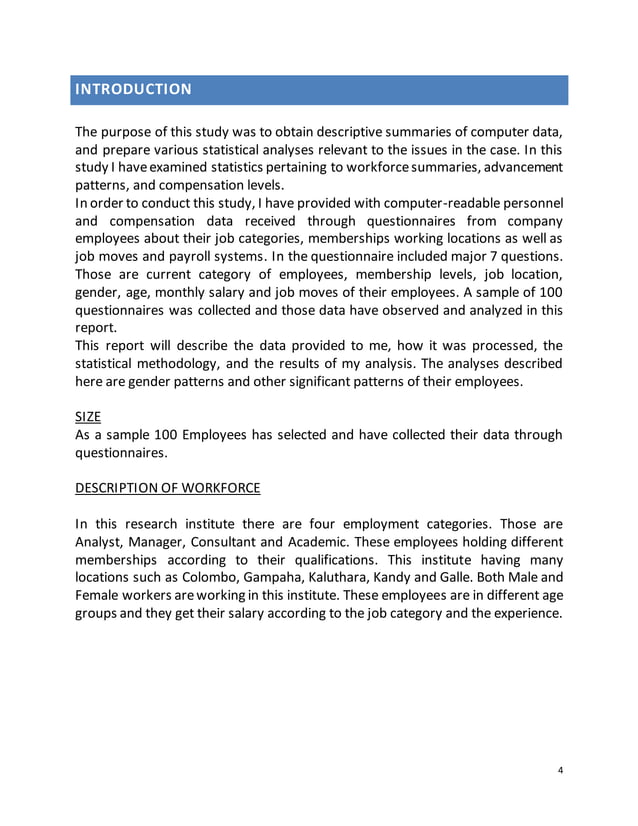 Statistical analysis of employees pattern1 | DOCX | Human Resources ...