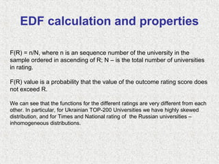 Statistical analysis of university rankings | PPT