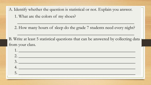 Statistical and Non-Statistical Question.pptx | Educational Assessment ...