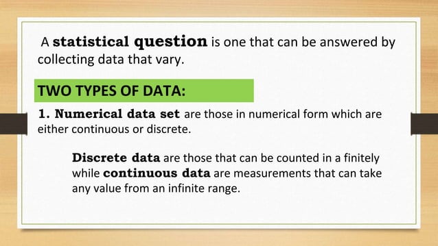 Statistical and Non-Statistical Question.pptx | Educational Assessment ...