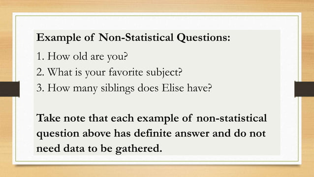 Statistical and Non-Statistical Question.pptx | Educational Assessment ...