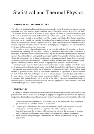 Statistical and thermal physics | PDF