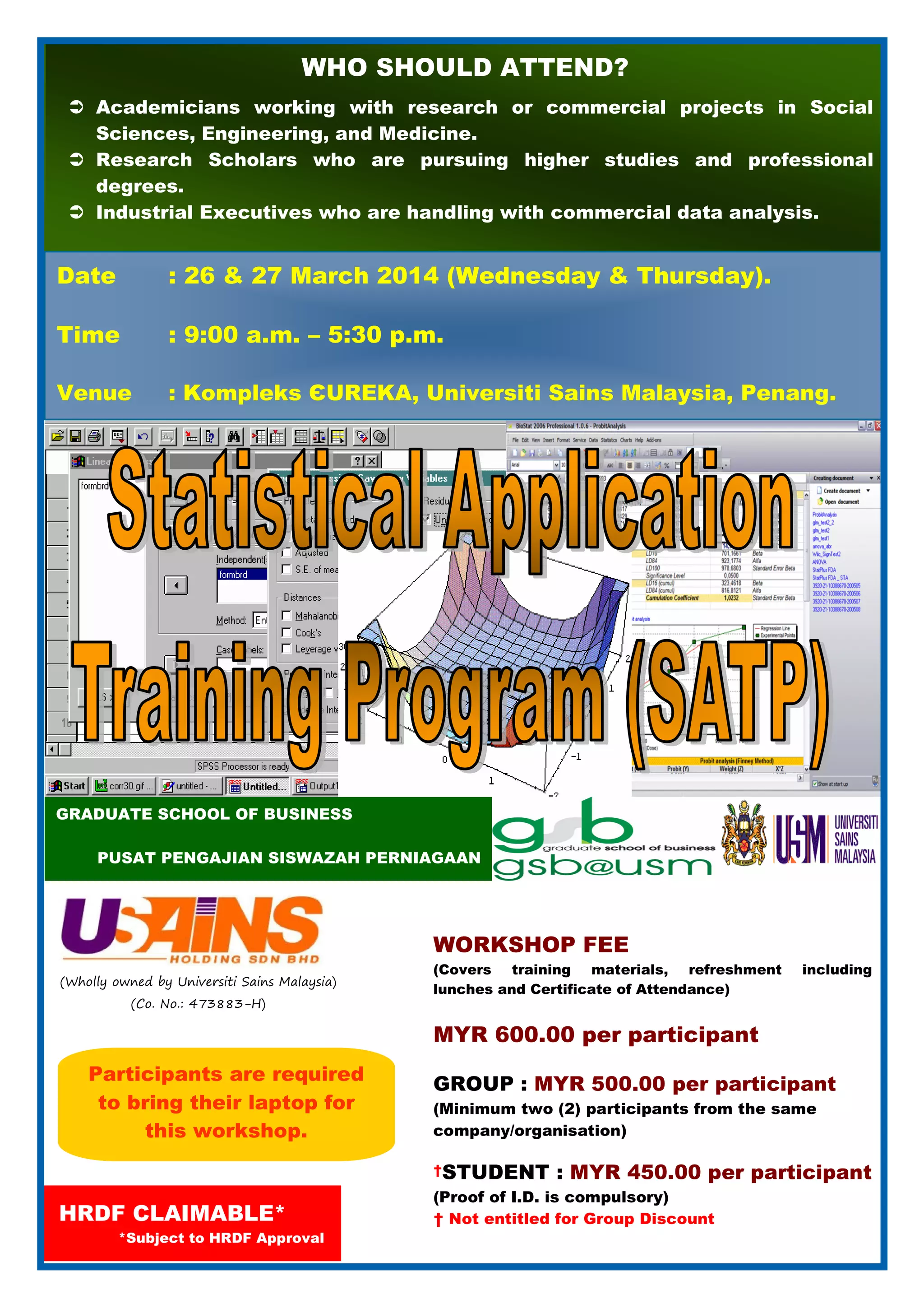 STATISTICAL APPLICATION TRAINING PROGRAM | PDF | Computer Software and Applications | Computing