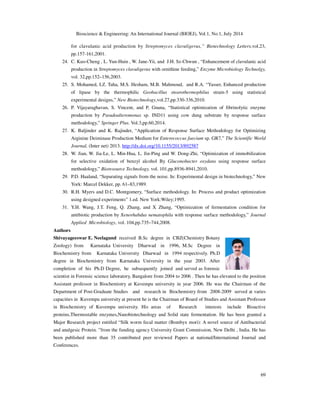 Statistical Based Media Optimization and Production of Clavulanic Acid ...