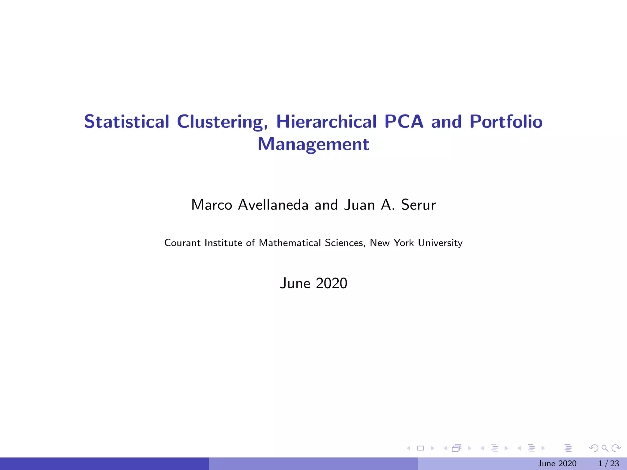 Statistical Clustering And Portfolio Management Ppt