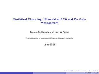 Statistical Clustering and Portfolio Management | PPT