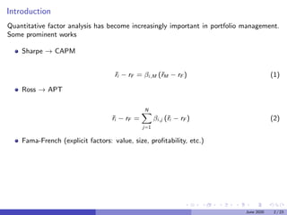 Statistical Clustering and Portfolio Management | PPT