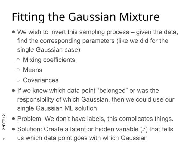 Statistical Clustering Redux Kmeans Gmm And Variational Inference Ppt
