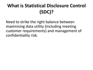 Statistical discolosure control | PPT
