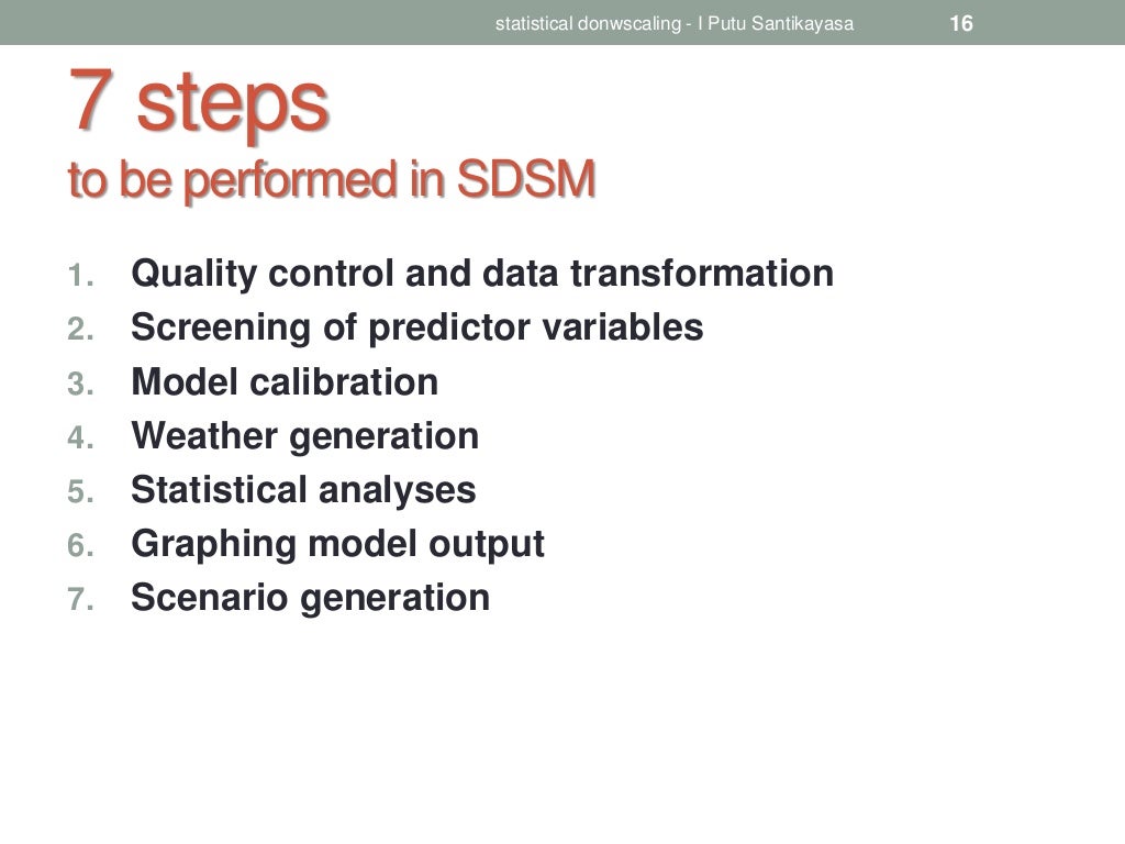 Statistical Downscaling Sdsm