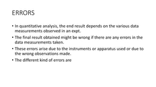 Statistical evaluation of Analytical data | PPTX