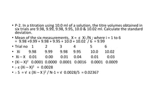 Statistical evaluation of Analytical data | PPTX