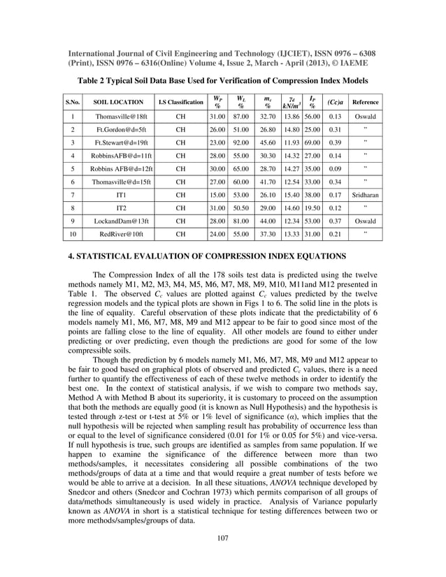 Statistical evaluation of compression index equations | PDF