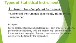 Statistical Instruments in the mathematics | PPTX