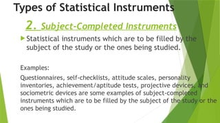 Statistical Instruments in the mathematics | PPTX