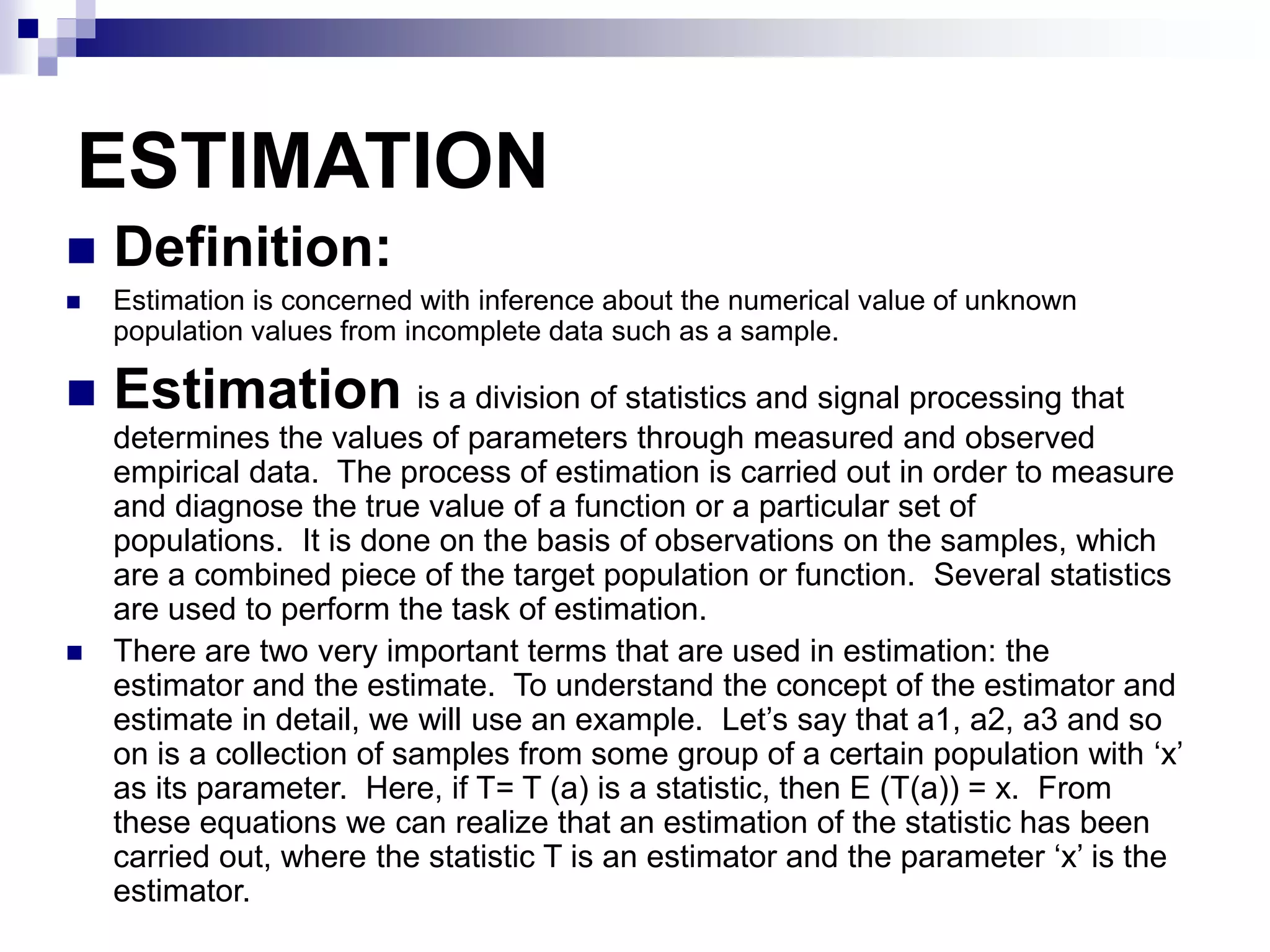 statistical estimation | PPT