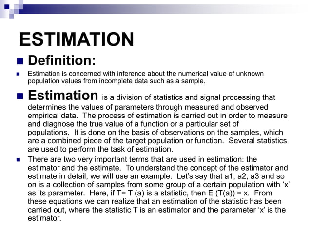 statistical estimation | PPT