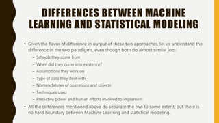 Statistical learning vs. Machine Learning | PPTX