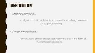 Statistical learning vs. Machine Learning | PPT