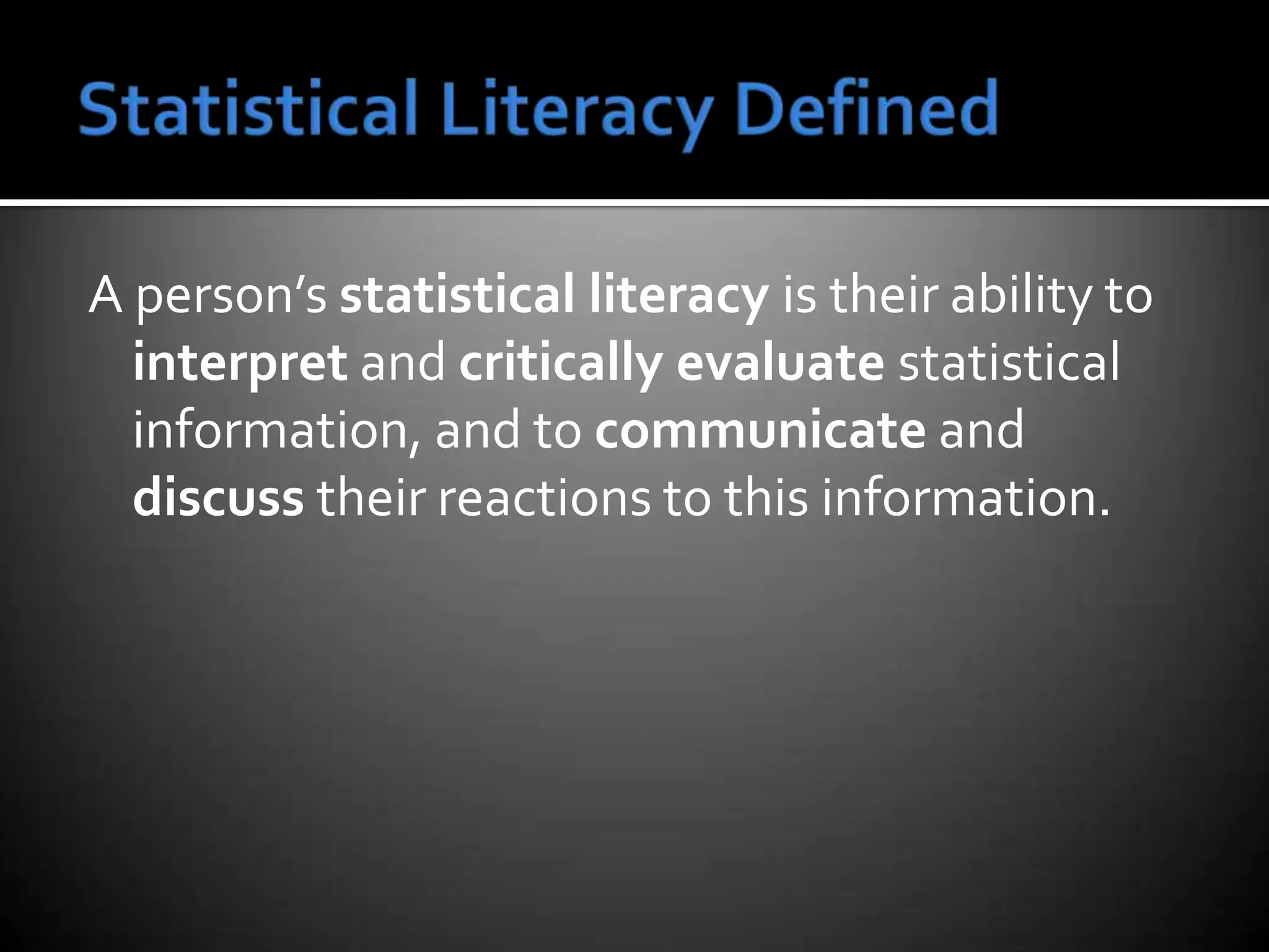 Statistical literacy | PPTX