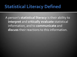 Statistical literacy | PPTX