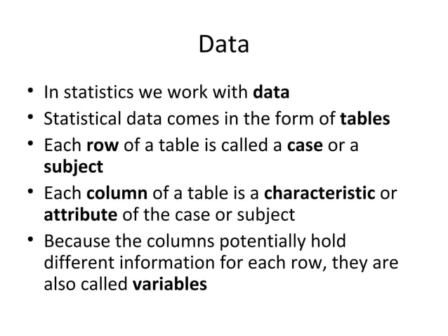 Statistical measures categorical data | PPT