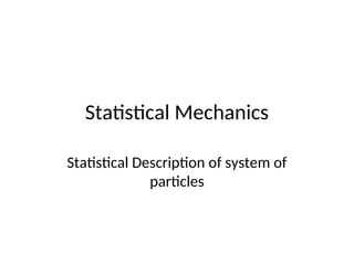Statistical Mechanics-1.ppt master degree | PPT