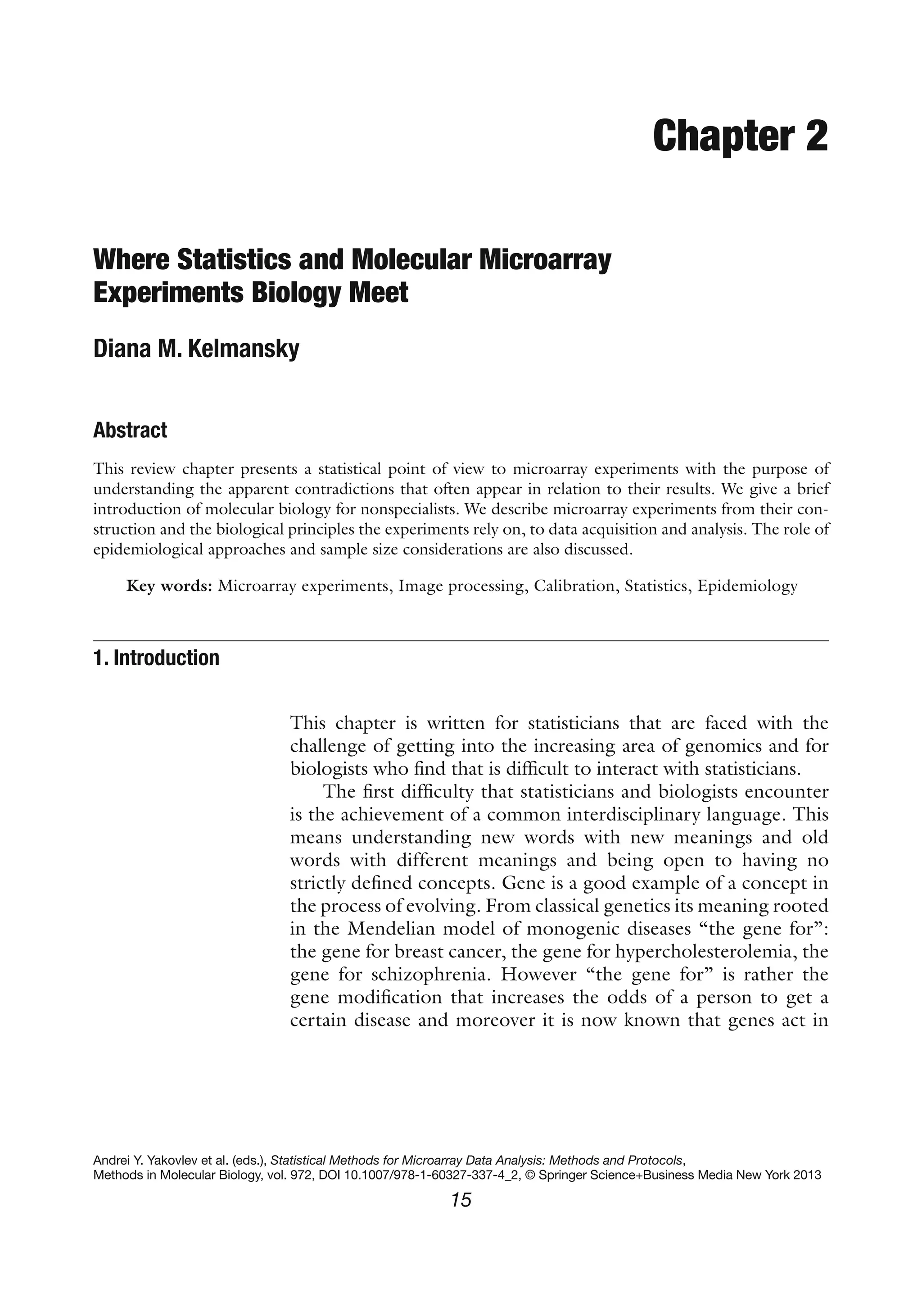 Statistical Methods For Microarray Data Analysis Pdf