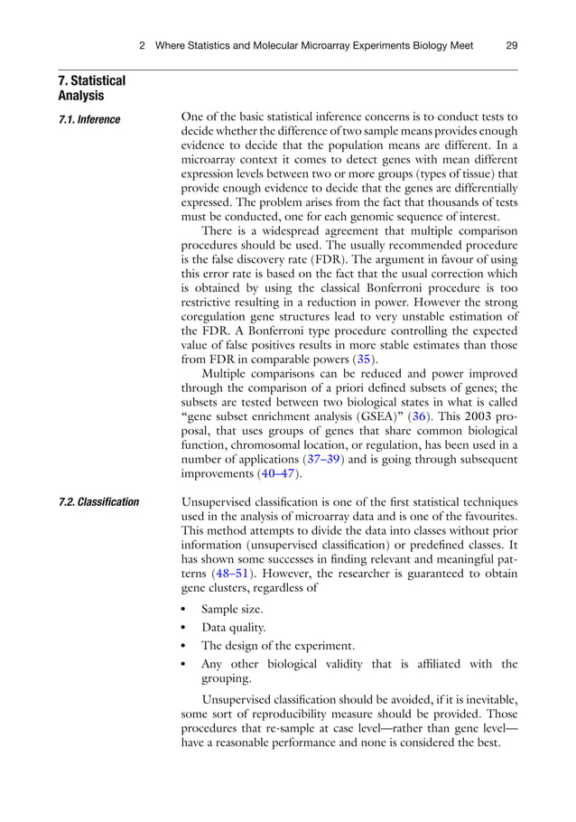 Statistical methods for microarray data analysis | PDF