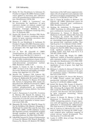 Statistical methods for microarray data analysis | PDF