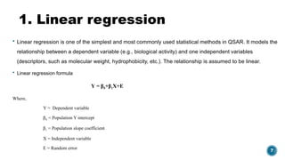 STATISTICAL METHODS USED IN QSAR- CADD MPHARM | PPTX | Chemistry | Science